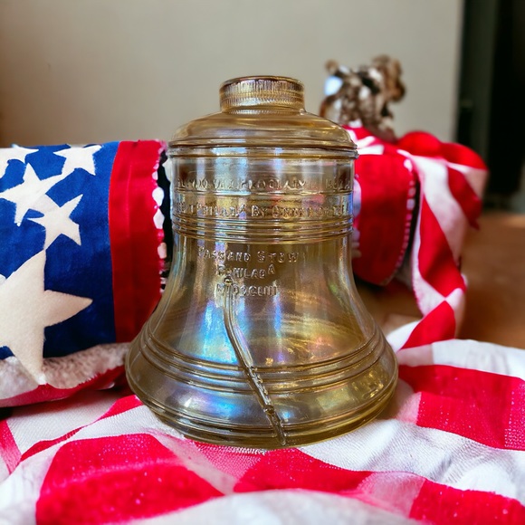 Kitchen | Vintage 1976 Carnival Glass Liberty Bell Cookie Jar Mint ...